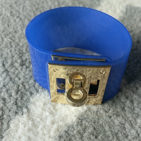 ASOS | Jewelry | Cobalt Blue Plastic Lock Bracelet Bangle | Poshmark